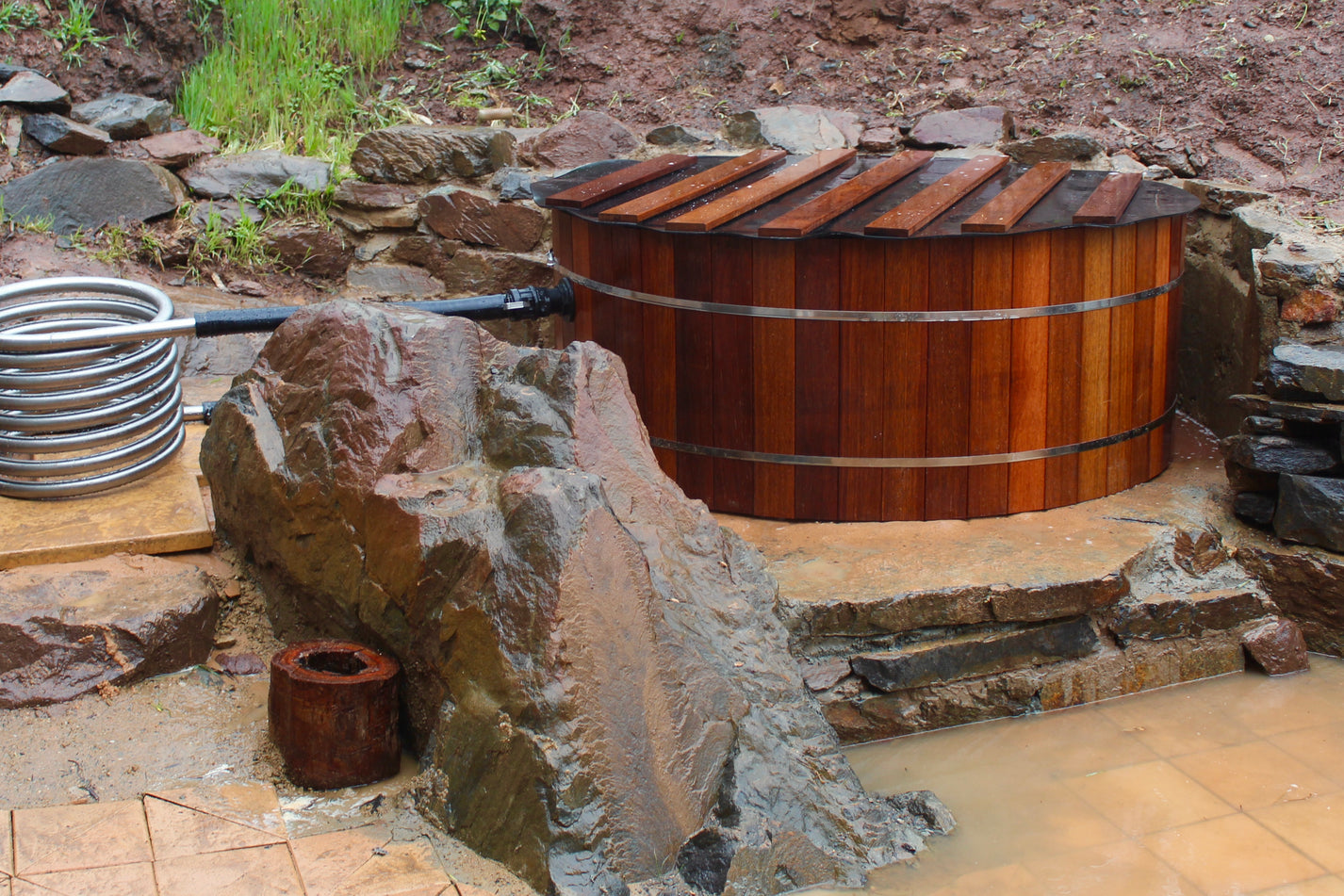 Off Grid Wood Fired Hot Tub – Barrel Tubs
