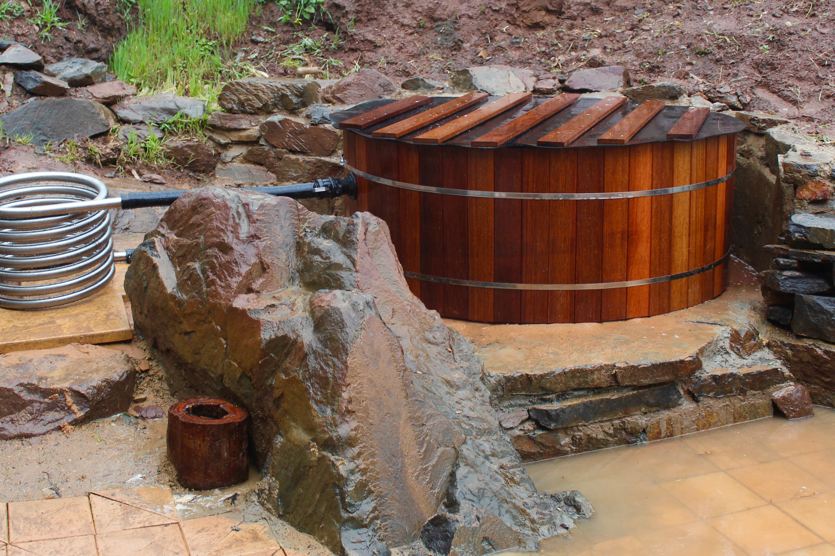 Off Grid Wood Fired Hot Tub – Barrel Tubs
