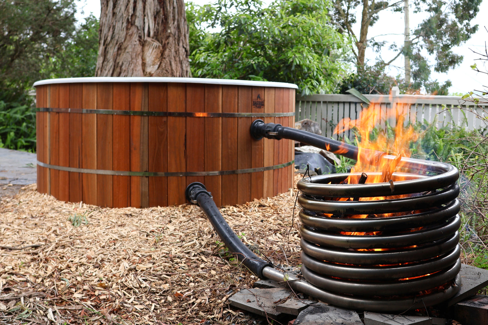 Off Grid Wood Fired Hot Tub – Barrel Tubs