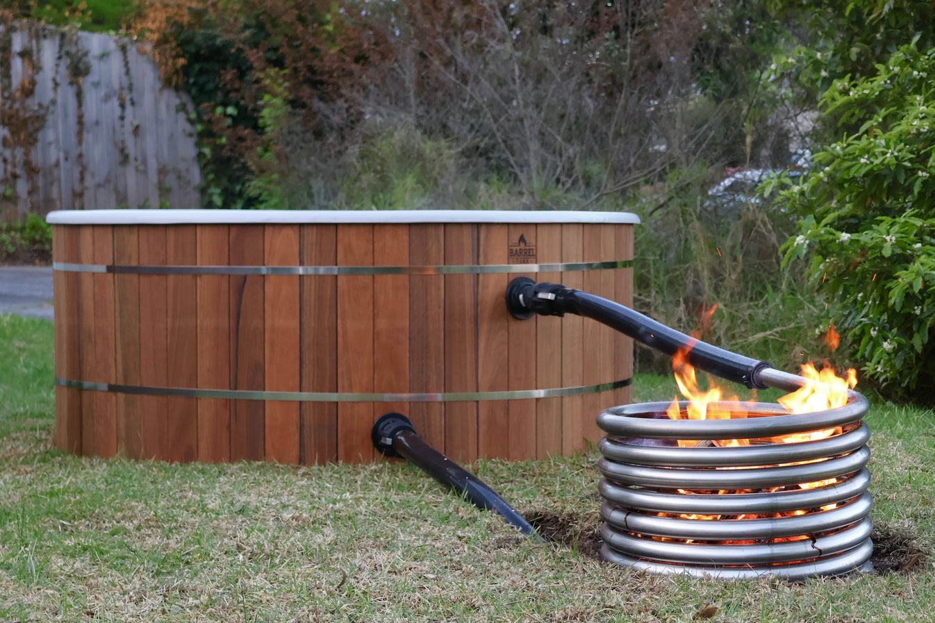 Off Grid Wood Fired Hot Tub – Barrel Tubs